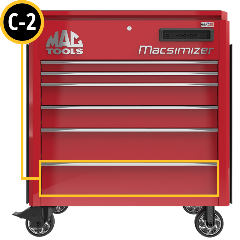 Macsimizer® 6-Drawer Utility Cart - Drawer C2 - Customize Drawer Foam ...
